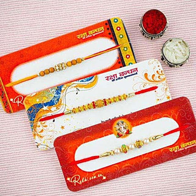 Three Rakhi set australia | Gift Three Rakhi set- FNP