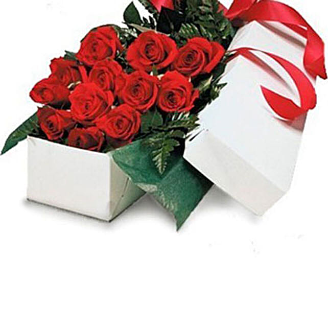 Classic Red Roses In Box australia | Gift Classic Red Roses In Box- FNP