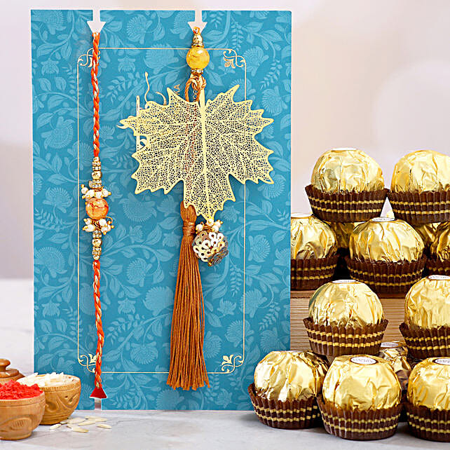 Maple Leaf Modern Lumba Rakhi Set With 16 Pcs Ferrero Rocher australia ...