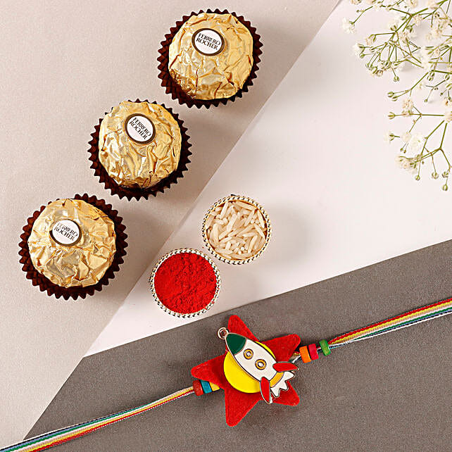 Fancy Rocket Rakhi & Ferrero Rocher australia | Gift Fancy Rocket Rakhi ...