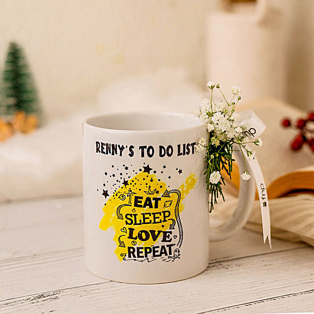 Eat Sleep Love Repeat Personalised Mug Hand Delivery australia | Gift ...
