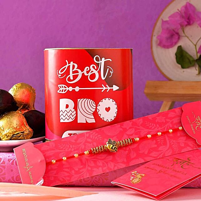 Lord Ganesha Rakhi And Handmade Chocolate Truffles bahrain | Gift Lord ...