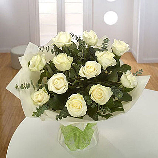 White Roses Bouquet BH bahrain | Gift White Roses Bouquet BH- FNP