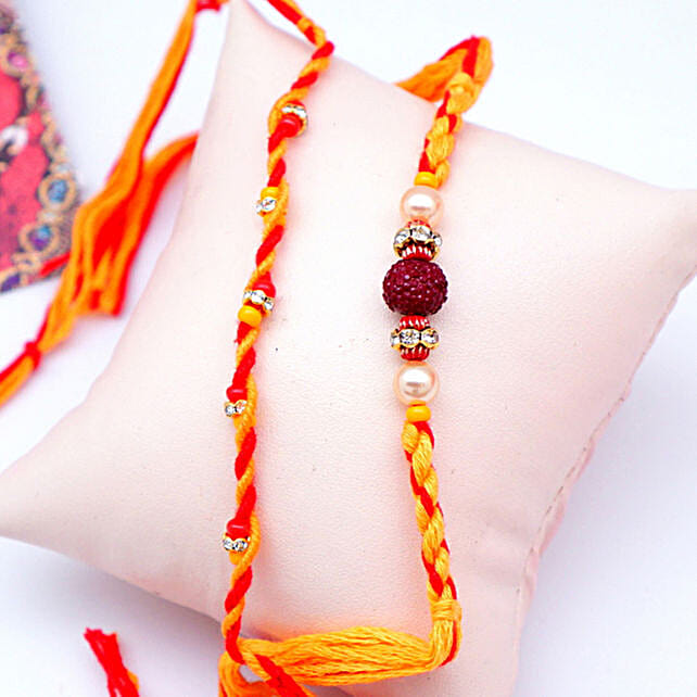 Rudraksh And Beads Rakhi Set brazil | Gift Rudraksh And Beads Rakhi Set ...