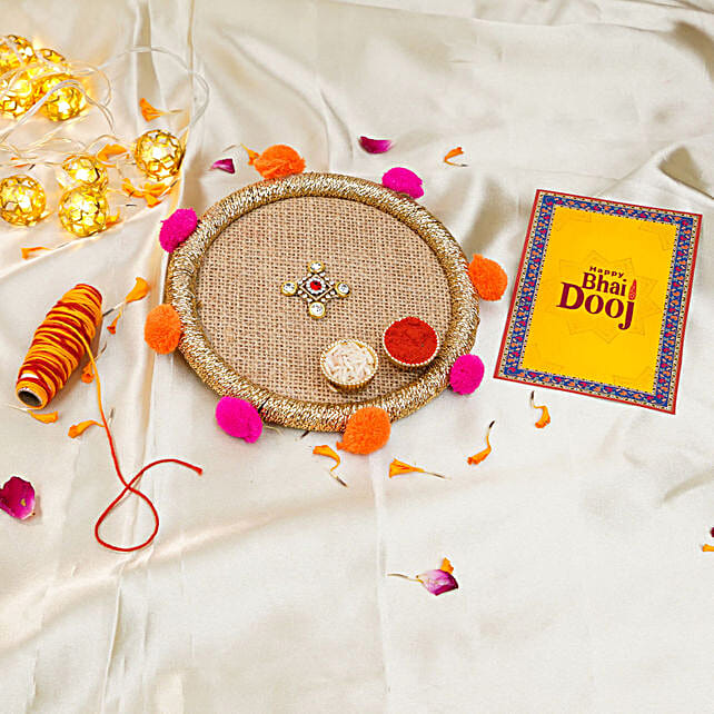 Vibrant Pompoms Bhaidooj Thali Gift brazil | Gift Vibrant Pompoms ...