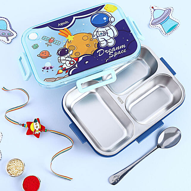 Astronaut Theme Rakhi & Personalised Lunch Box bulgaria | Gift ...