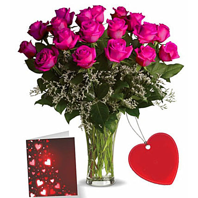 Eighteen Pink Roses With Card canada | Gift Eighteen Pink Roses With ...