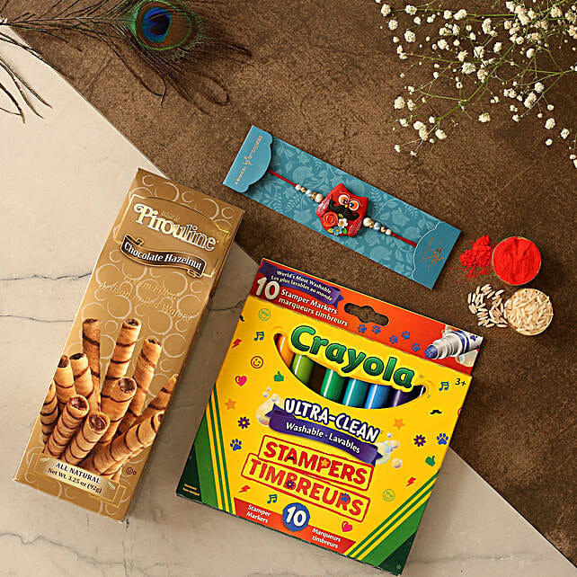 Maroon Owl Kids Rakhi With Glitter Colours canada | Gift Maroon Owl ...