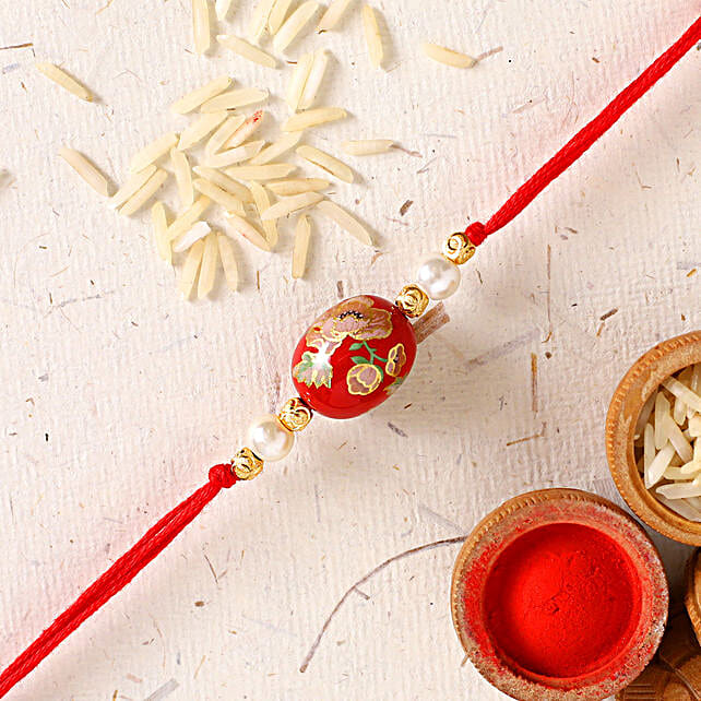 Japanese Red Stone Mauli Rakhi Set canada | Gift Japanese Red Stone ...