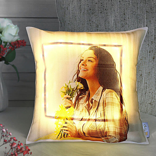 Personalized LED Cushion Yellow canada | Gift Personalized LED Cushion ...