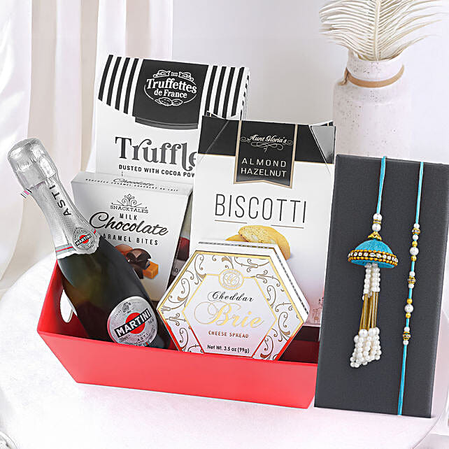 Luxurious Rakhi Hamper with Wine, Truffles and Rakhi canada | Gift ...