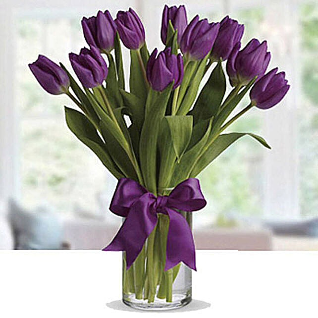10 Purple Tulip Arrangement egypt | Gift 10 Purple Tulip Arrangement- FNP