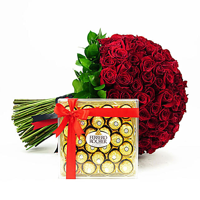 150 Red Roses Posy N Ferrero Rocher egypt | Gift 150 Red Roses Posy N ...