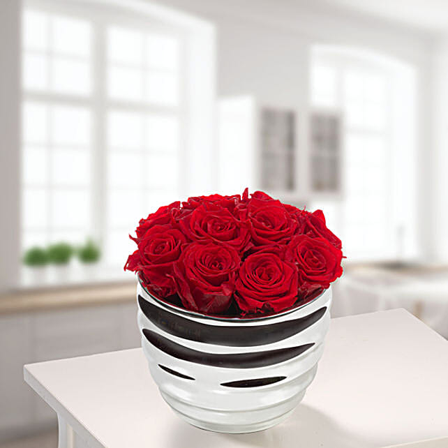 Red Rose Bunch With Silver Lining germany | Gift Red Rose Bunch With ...