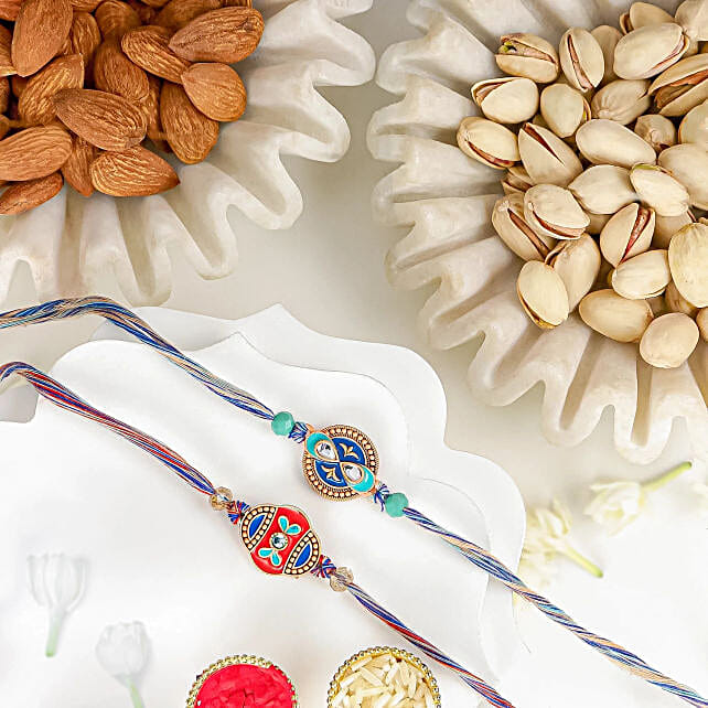 Cultural Charm Ethnic Rakhi Set & Nuts Combo hong-kong | Gift Cultural ...