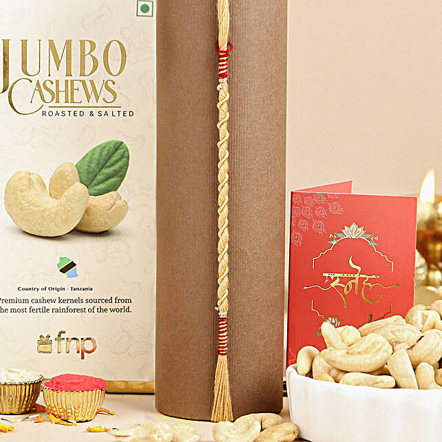 Intertwined Minimalist Dora Rakhi & Roasted Cashews Gift Set indonesia ...