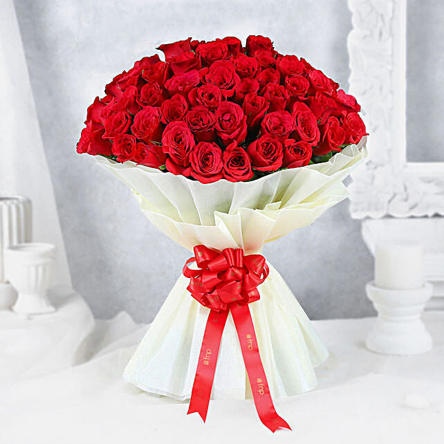 Majestic 50 Red Roses Bouquet indonesia | Gift Majestic 50 Red Roses ...
