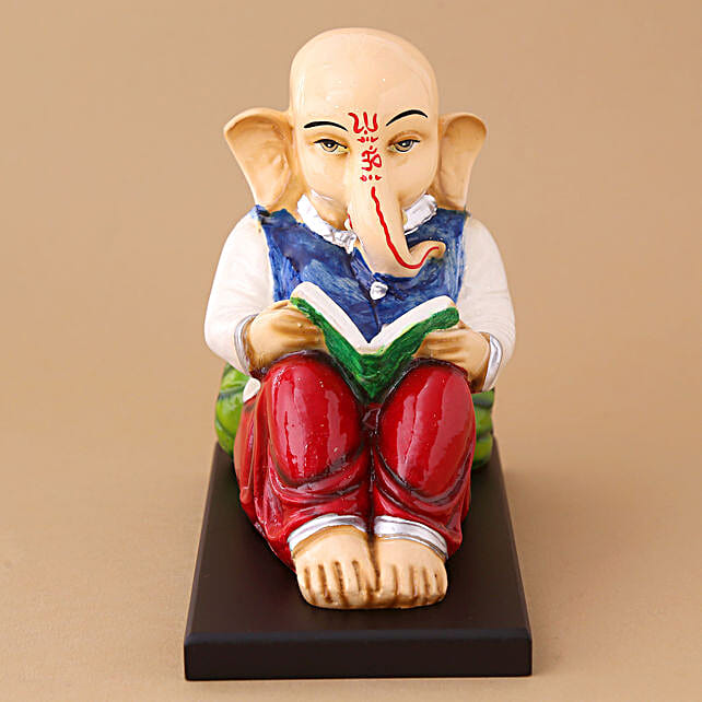 Multicoloured Reading Ganesha Idol ireland | Gift Multicoloured Reading ...