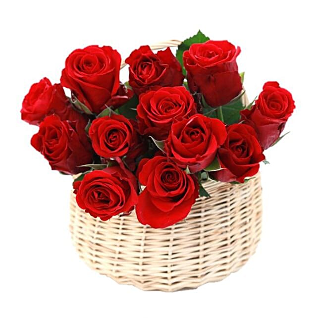 Romantic Red Roses Basket italy | Gift Romantic Red Roses Basket- FNP