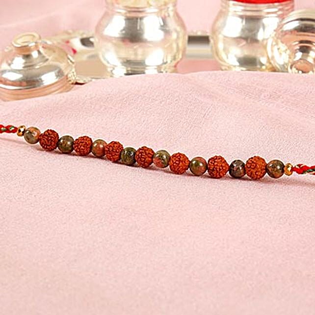 Rudraksha Bead Rakhi japan | Gift Rudraksha Bead Rakhi- FNP