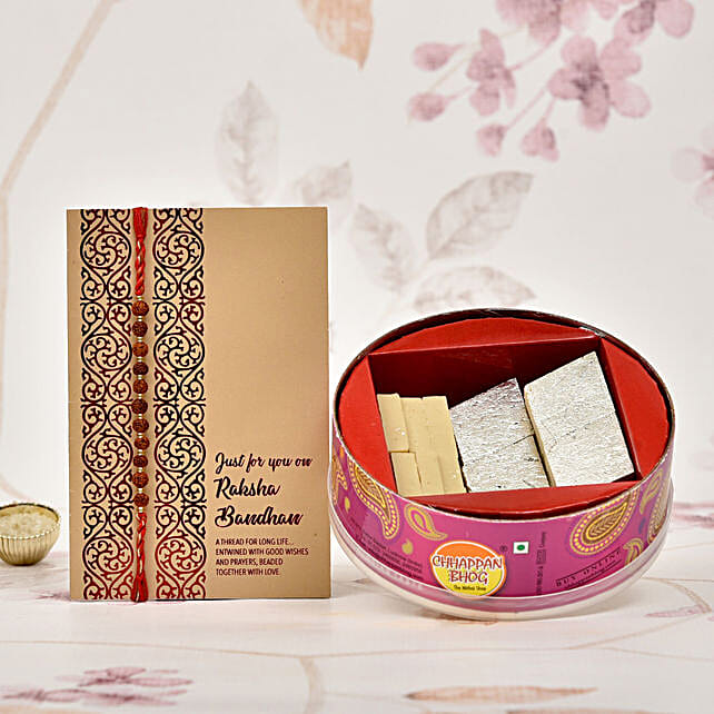 Rudraksh Rakhi And Delightful Rocher Combo japan | Gift Rudraksh Rakhi ...