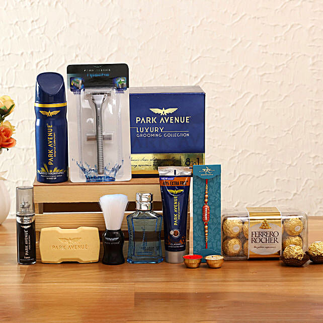 Traditional Capsule Rakhi and Park Avenue Grooming Kit Hamper jordan ...