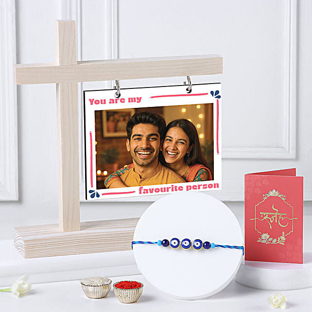 Photo Frame and Evil Eye Rakhi Gift jordan | Gift Photo Frame and Evil ...