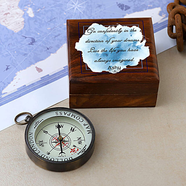 Dolland Compass With Personalised Wooden Box kuwait | Gift Dolland ...