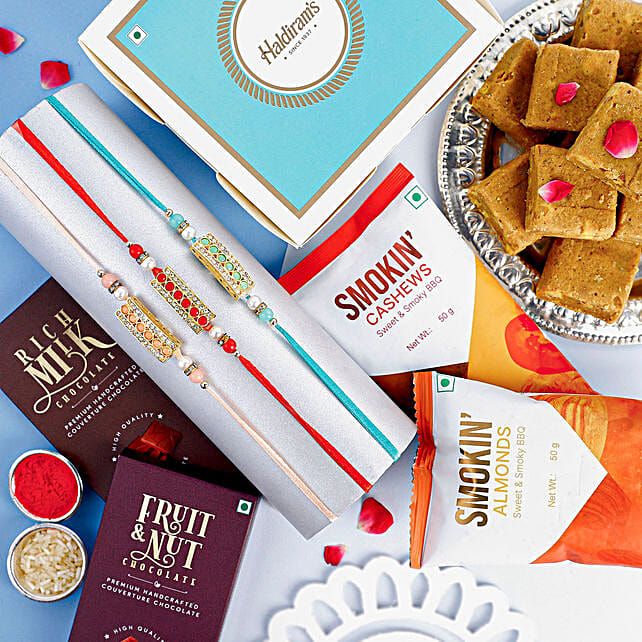 Ethnic Stone Rakhi & Rakhi Treats kuwait | Gift Ethnic Stone Rakhi ...