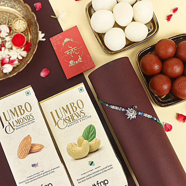 Mystic Harmony Peacock Rakhi & Festive Delights kuwait | Gift Mystic ...
