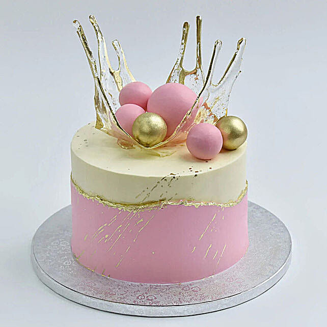 Royal Pink Crown Cake kuwait | Gift Royal Pink Crown Cake- FNP