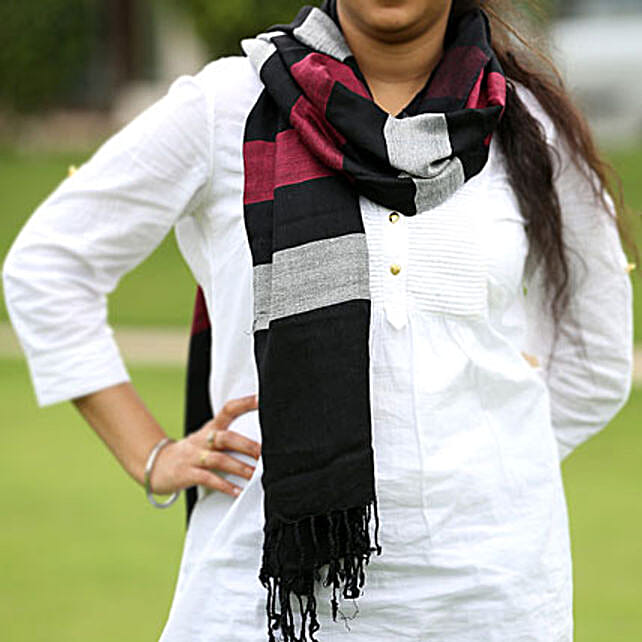 Buy/Send red black grey Stoles Online- FNP