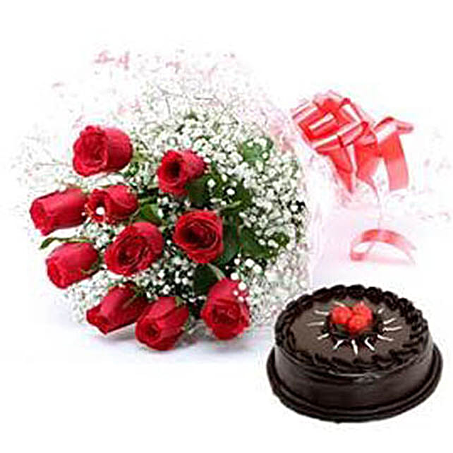 Buy/Send Bouquet Of 10 Red Roses For Corp Online- FNP
