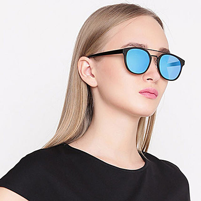 Buy/Send Blue Wayfarer Mirrored Unisex Sunglasses Online- FNP