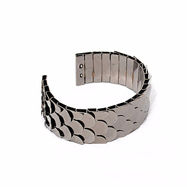 Buy/Send Alluring Gun Metal Fish Scale Cuff Online- FNP