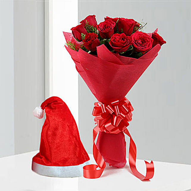 Buy/Send Merry Red Roses Online- FNP