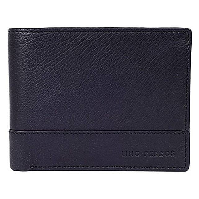 Buy/Send Lino Perros Jet Black Wallet For Men Online- FNP