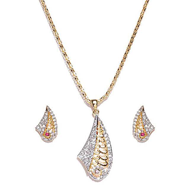 Buy/Send Estelle Stone Studded Jewellery Set Online- FNP