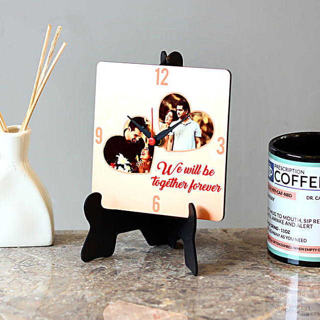 Buy/Send Personalised Together Forever MDF Table Clock Online- FNP