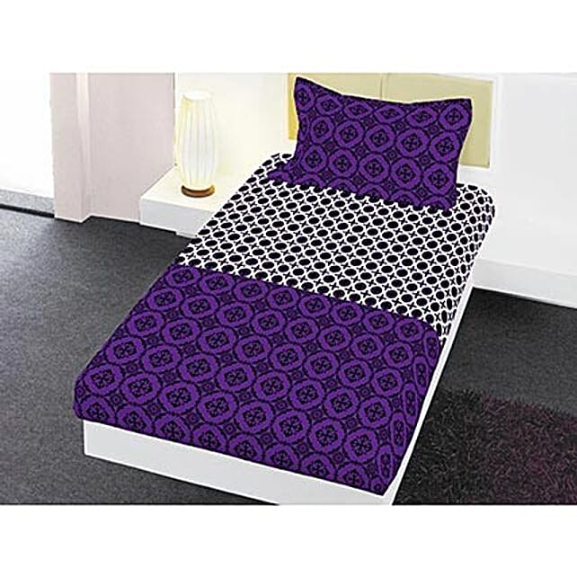 Buy/Send Bombay Dyeing Purple Single Bed Sheet Online- FNP