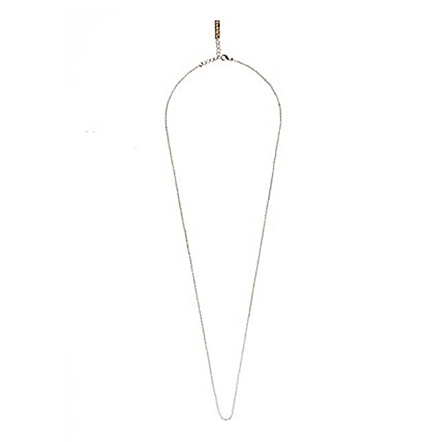 Buy/Send Long Silver Chain Necklace Online- FNP