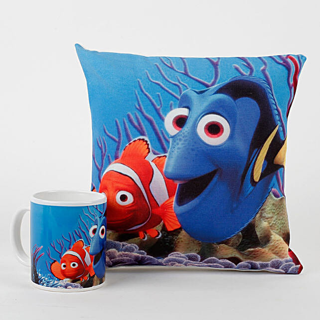 Buy/Send Finding Nemo Printed Cushion & Mug Combo Online- FNP