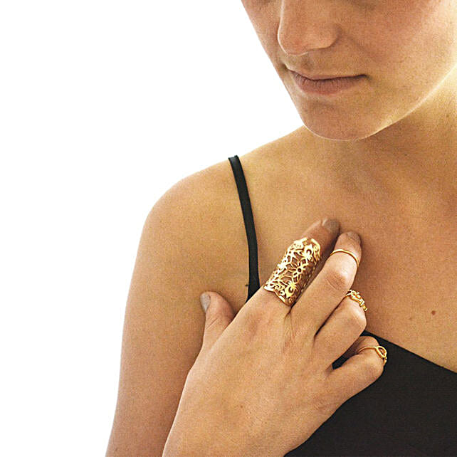 Buy/Send Golden Statement Filigree Ring Online- FNP
