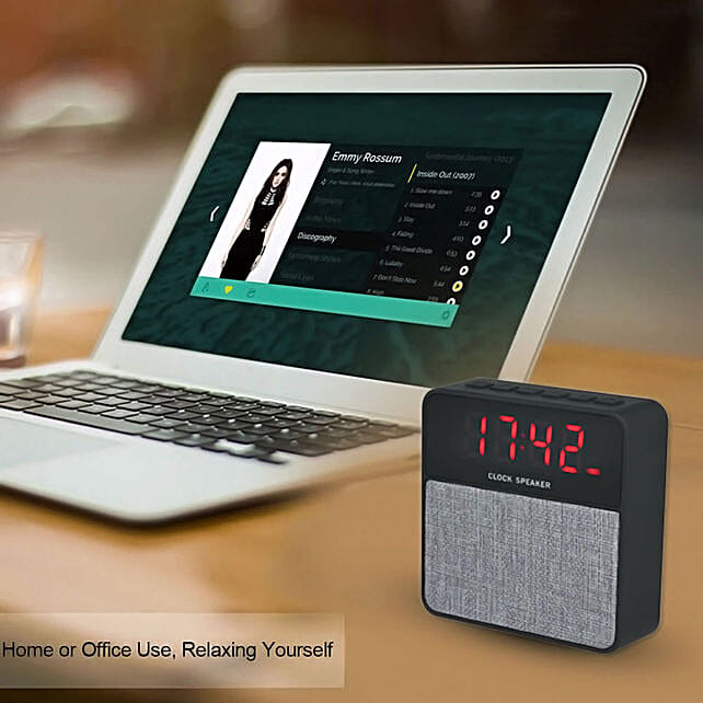 Buy/Send Wireless Clock Speaker- Grey Online- FNP