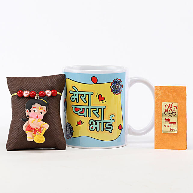 Buy/Send Pyara Bhai Mug & Bal Hanuman Rakhi Online- FNP