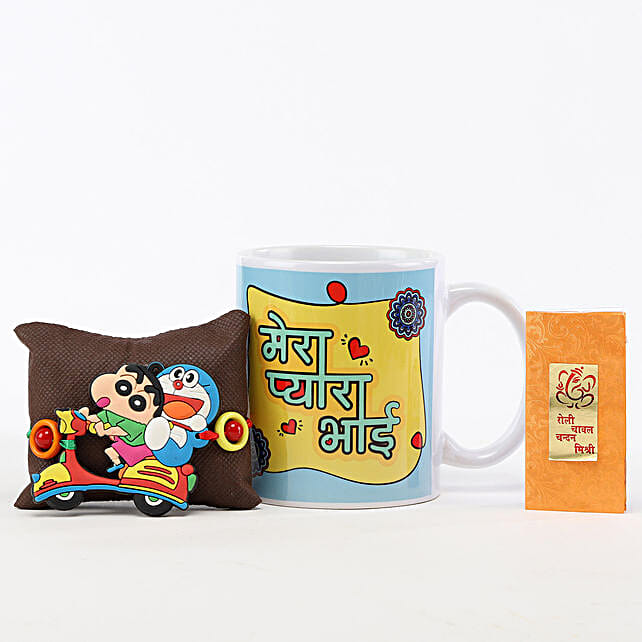 Buy/Send Pyara Bhai Mug & Shinchan Rakhi Online- FNP