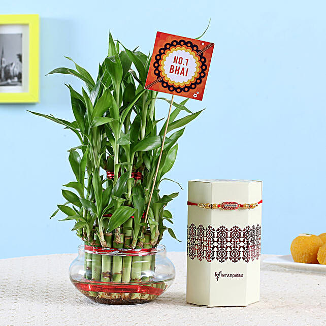 Buy/Send 3 Layer Bamboo & Beaded Rakhi For No. 1 Bhai Online- FNP