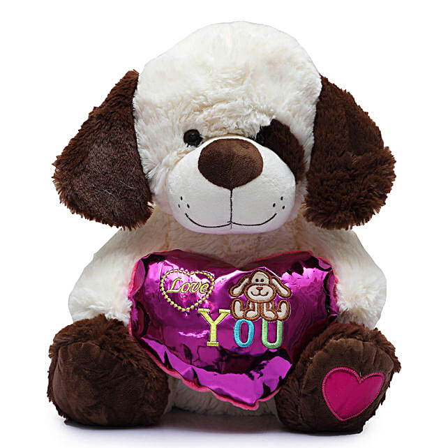Buy/Send Love Dog Soft Toy Online- FNP