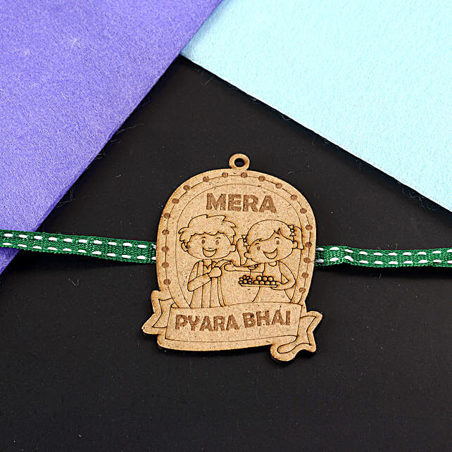 Buy/Send Mera Pyara Bhai Wooden Rakhi Online- FNP