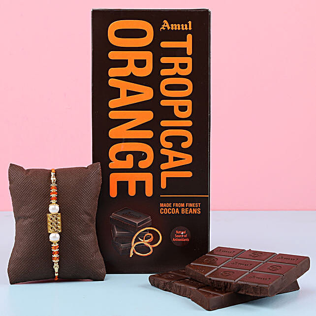 Buy/Send Amul Tropical Orange & Rakhi Combo Online- FNP